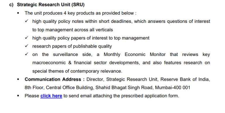 Best Project Preference RBI Summer Internship - Internship Schemes