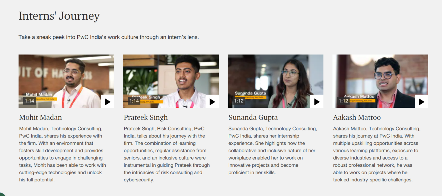 PwC Internships 2025 - Internship Schemes